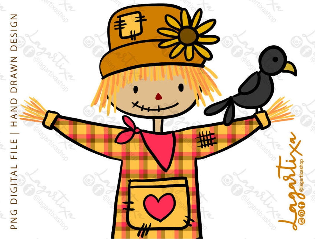 Scarecrow Fall Sublimation Digital Design Pumpkin Patch Watercolor ...