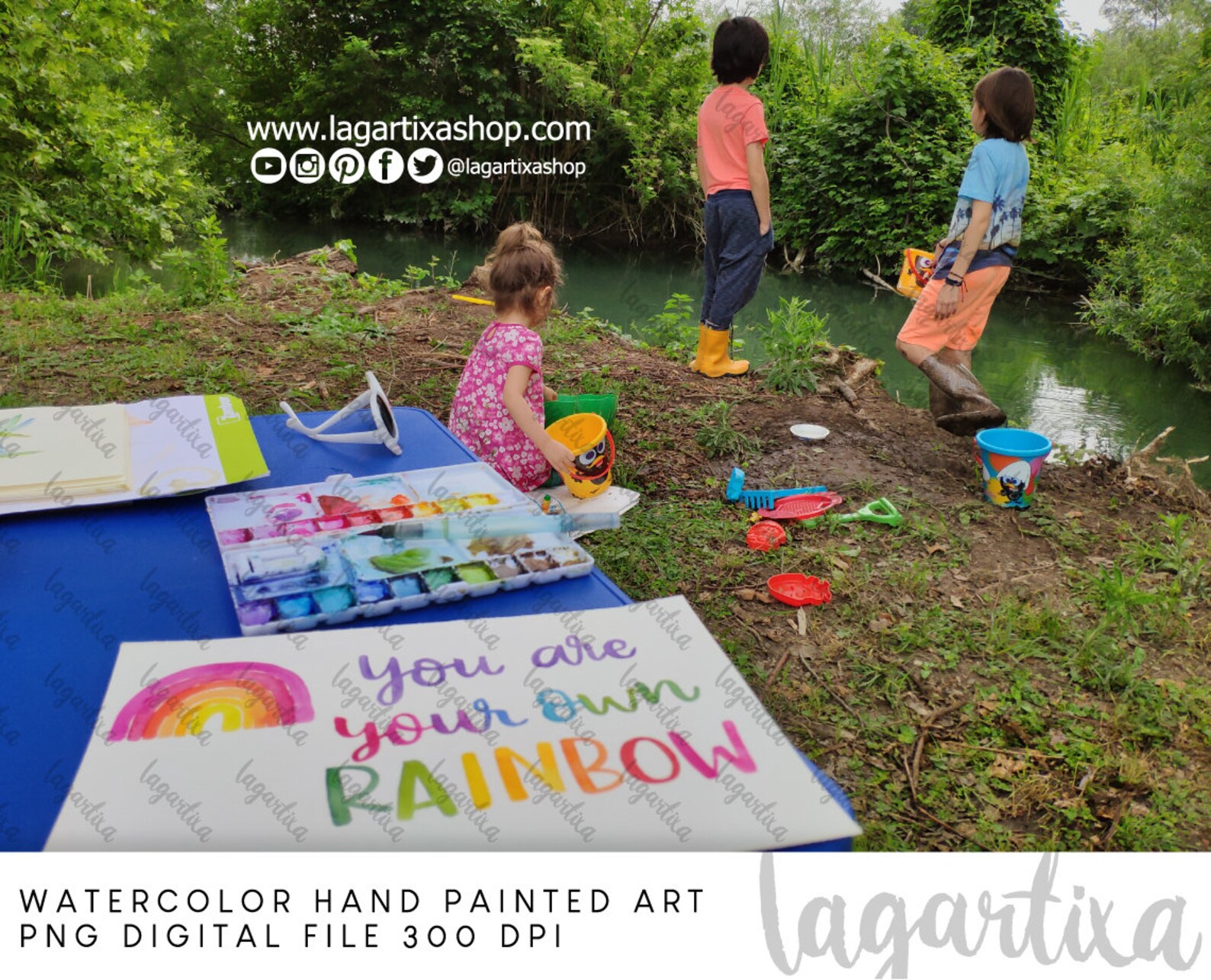 Watercolor Rainbow You Are Your Own Positive Quotes Hand - Etsy