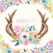 Floral Deer Antlers Watercolor Clipart PNG, Wedding Arrangement ...