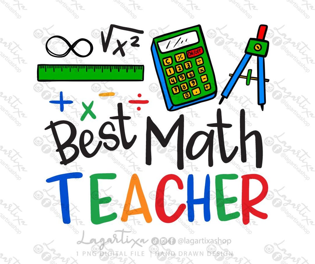 Math Teacher Design Hand-drawn for Sublimation/dtf Calculators, Rulers ...