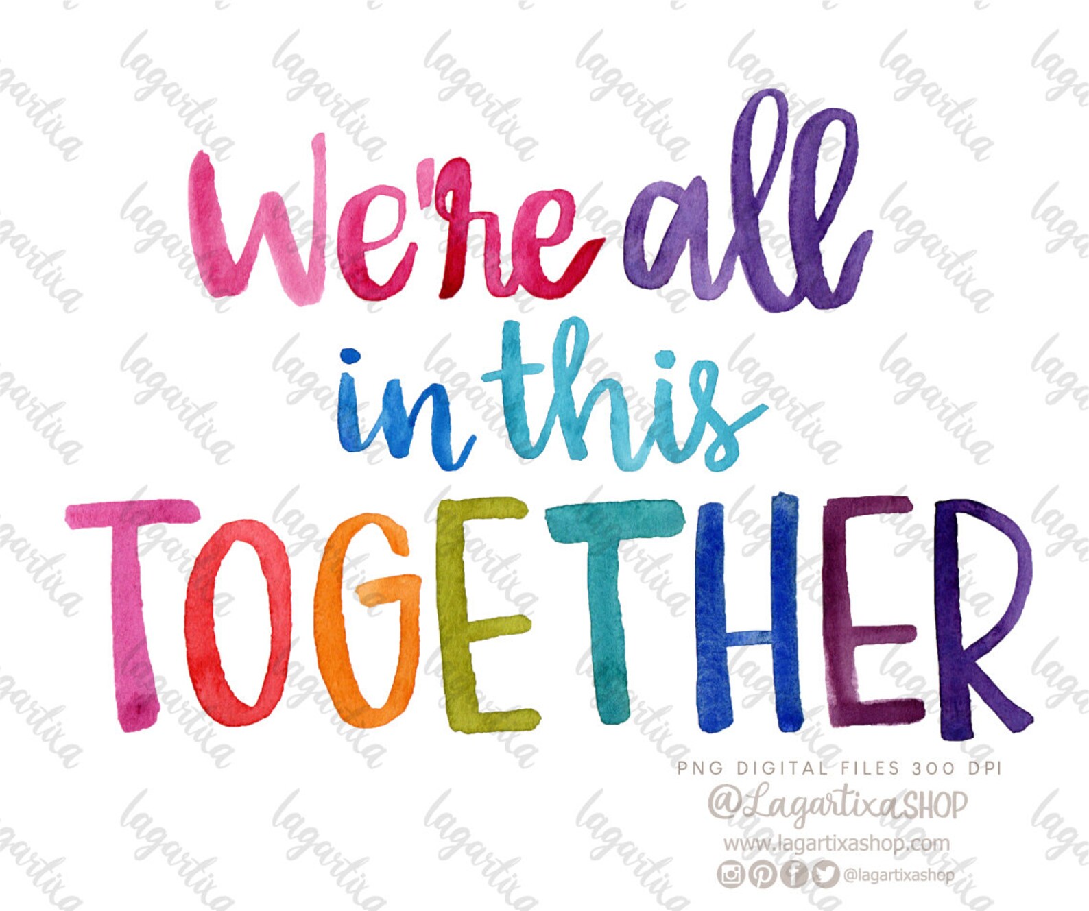 We're in This Together Diversity Unity Quote Stop Hate - Etsy