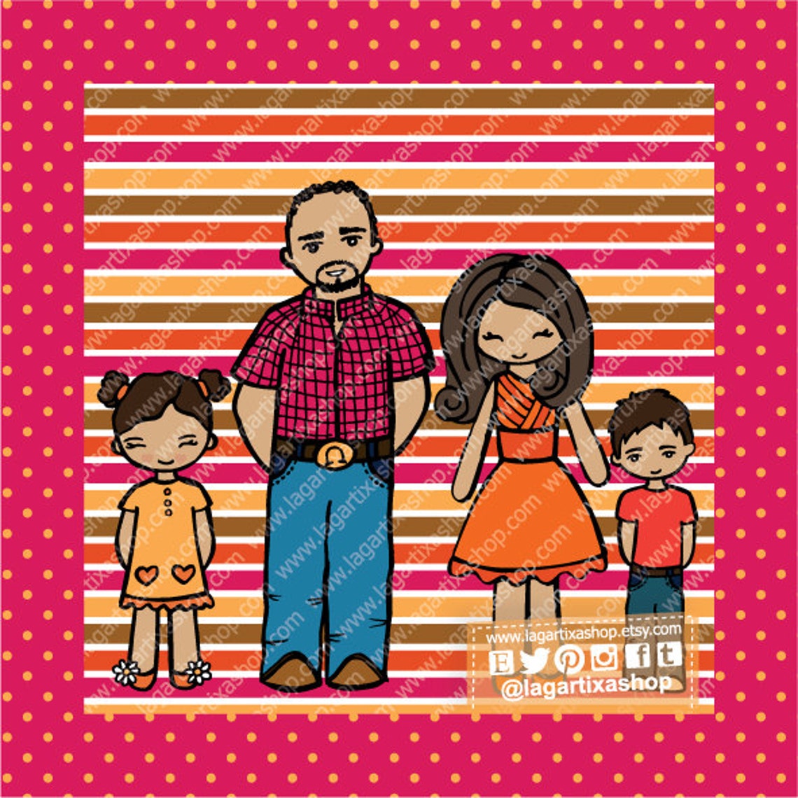 Family Clipart Set PNG Family Characters Mom Dad Kids | Etsy