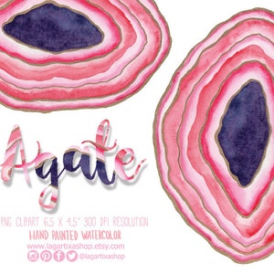 Watercolor Clipart, Pink Red Agate, Png, Stones, Amathist, Clipart ...