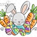 Easter Bunny Boy Hand Drawn Chalk Sublimation Design Cute PNG Clipart ...