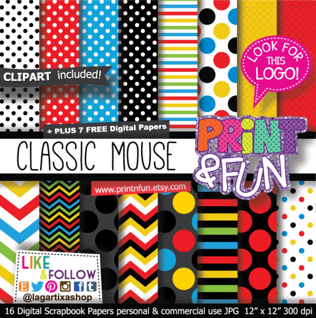 Dots Black Red Green Blue Yellow Digital Paper Patterns Backgrounds ...