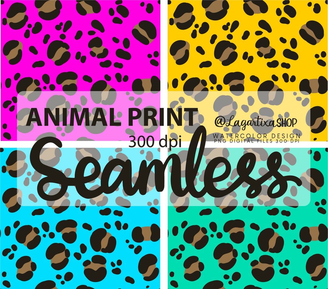 Animal Print Seamless Patterns Hot Colors Leopard Cheeta Modern Pink ...