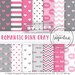 Valentine's Day Digital Paper Love Background Hearts Hot Pink Gray ...