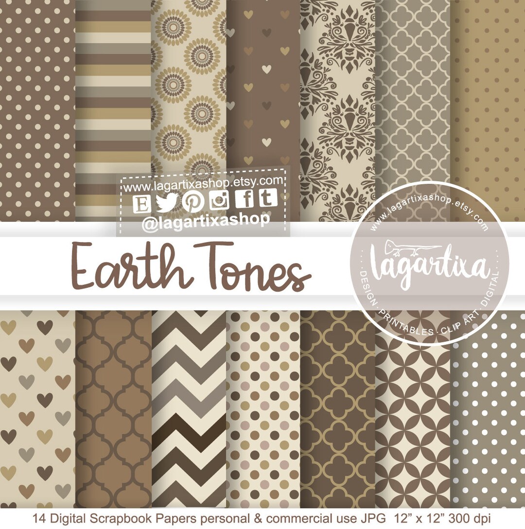 Earth Tones Neutral Beige Chocolate Brown Digital Paper Background ...