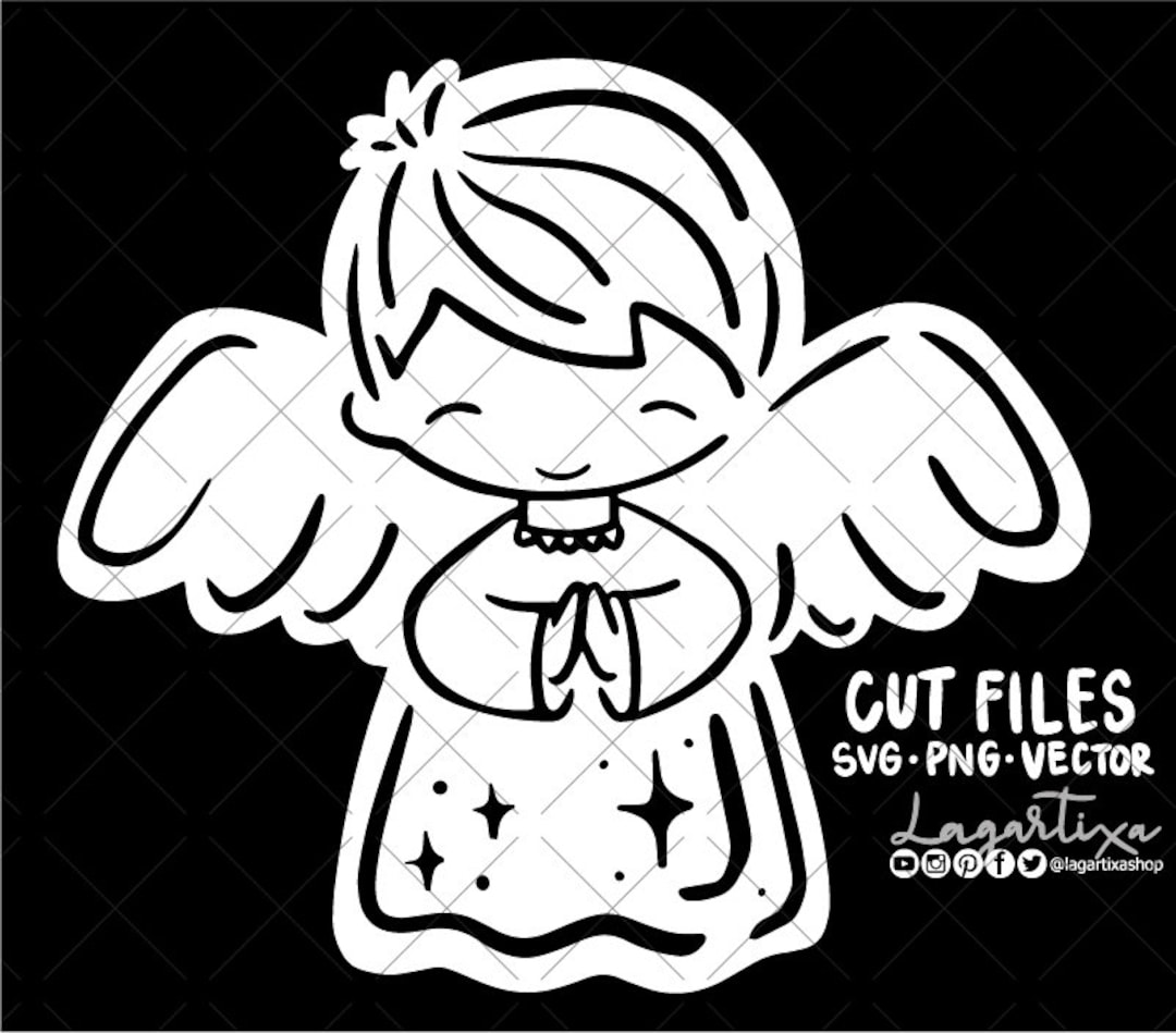Baptism Angel Cut Files SVG Vector PNG | Baby Boy | My Baptism Stencil ...