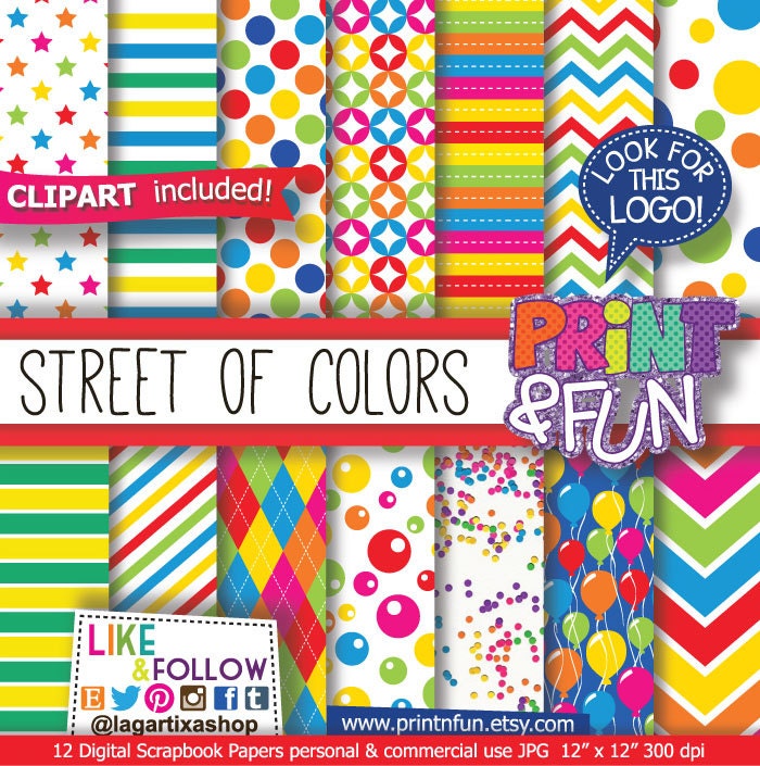Rainbow Party Patterns Balloons Party Confetti Digital Paper - Etsy