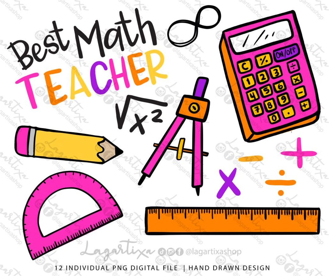 Math Girly Pink Teacher Design Hand Drawn Sublimation / DTF Calculators ...