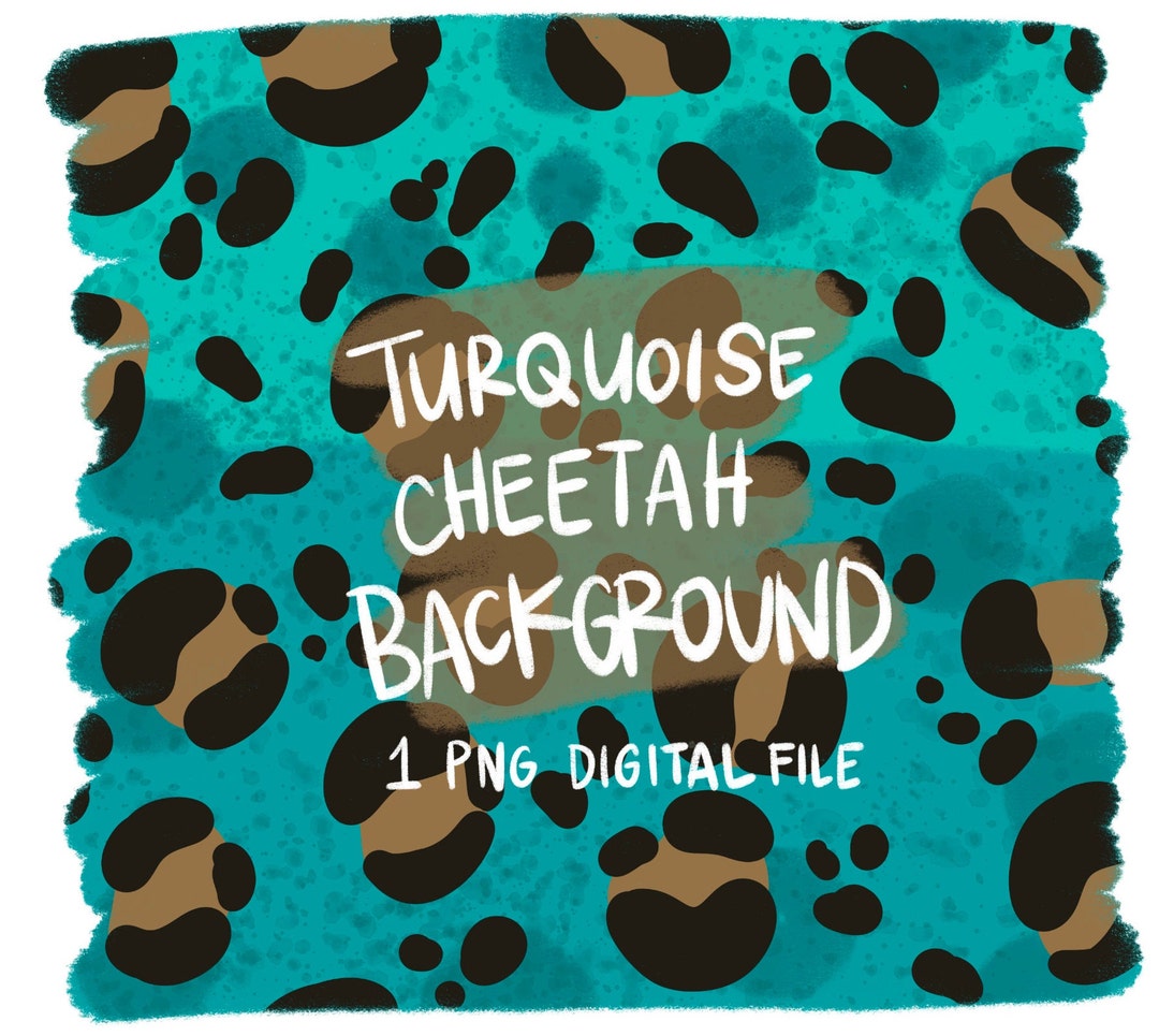 Leopard Cheetah Animal Print Turquoise | T-shirt Design for Sublimation ...