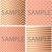 Gold Coral Patterns Salmon Peach Digital Paper Background Chevron Polka ...