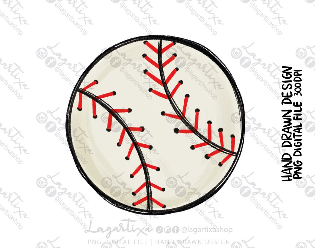 Baseball Sublimation Design PNG Clipart Hand Drawn Digital Art Flower ...