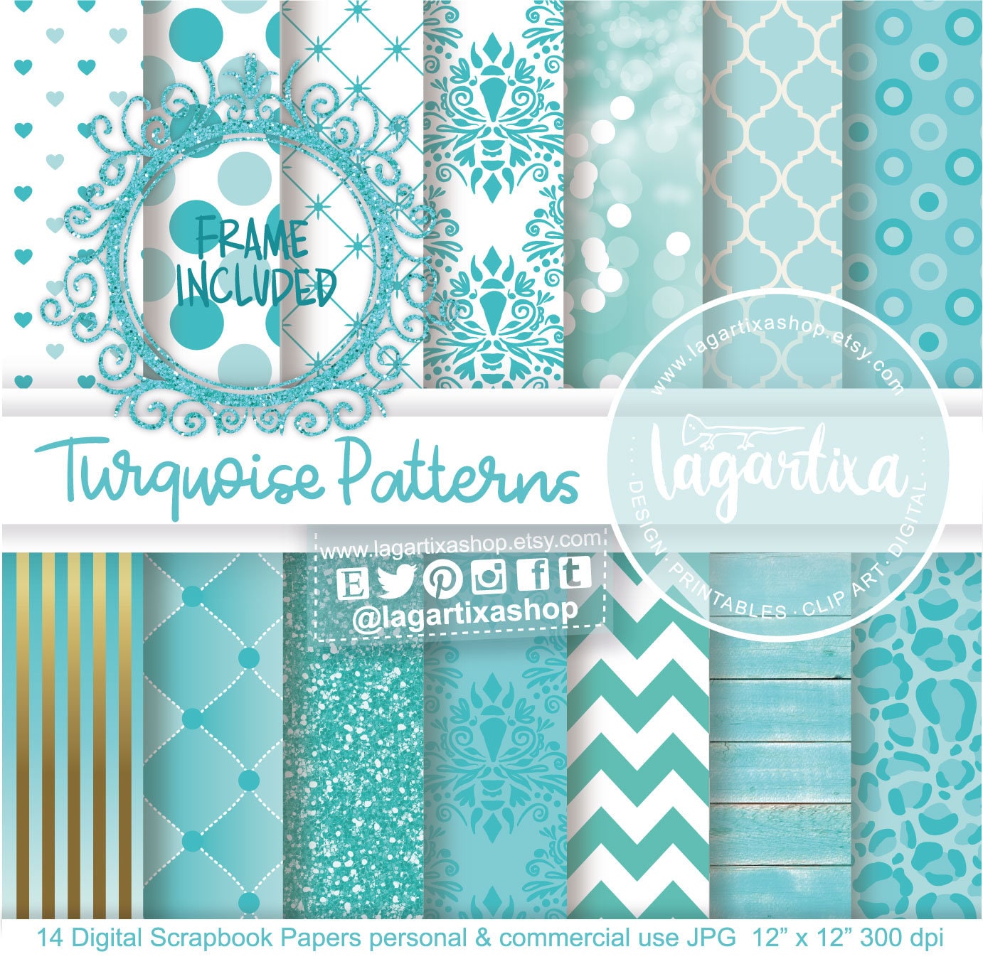 Turquoise Chevron Print