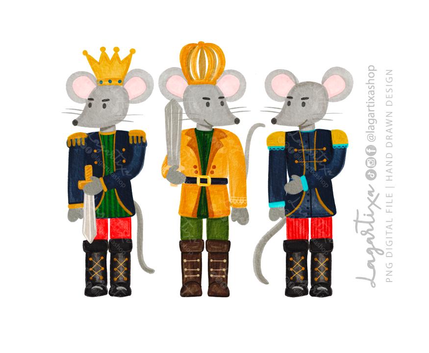 Nutcracker Mice Watercolor | Ballet Whimsical | PNG Clipart Hand ...