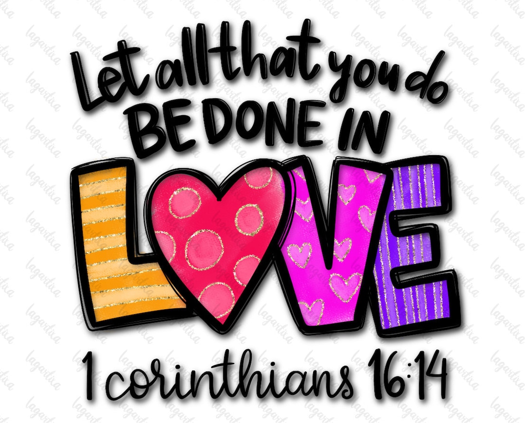 Valentine LOVE Bible Verses Corinthians Sublimation Design Glitter ...