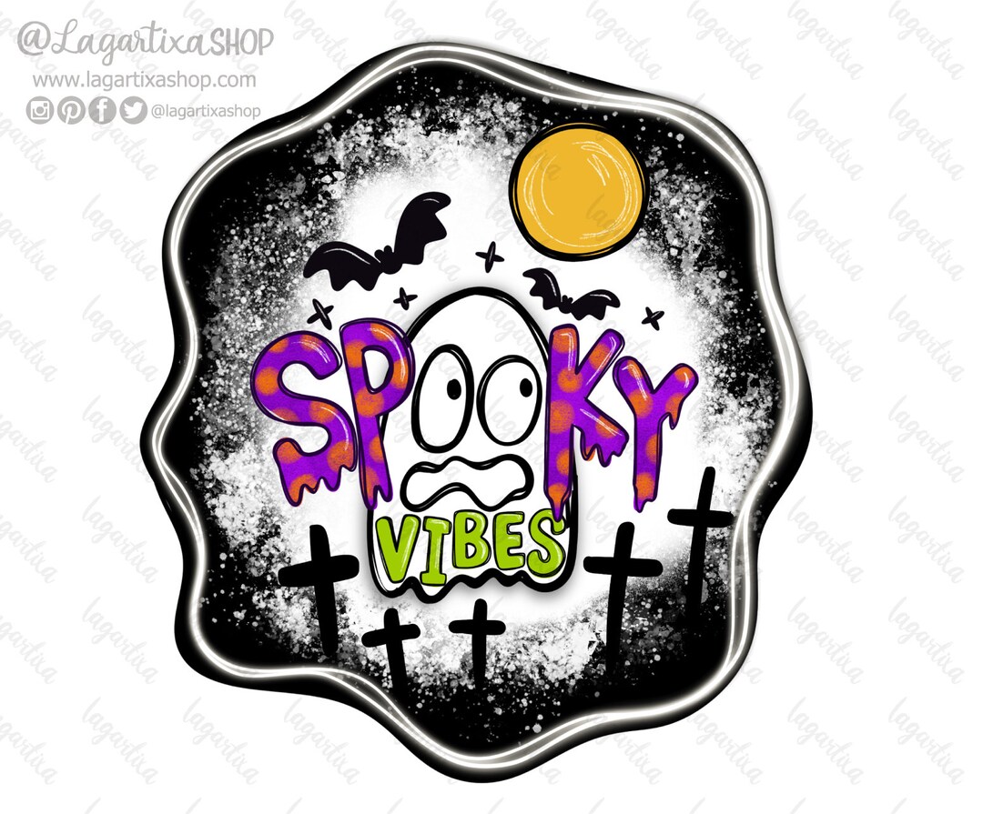 Fall Halloween Spooky Vibes Sublimation PNG Design | Digital Files ...