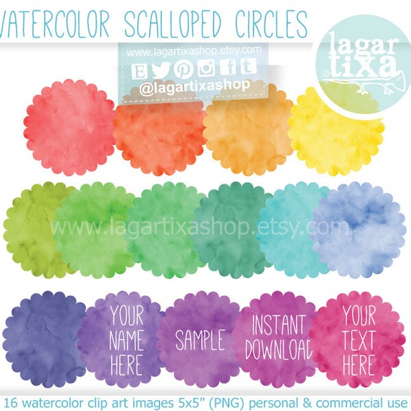 Watercolor Circles - Etsy