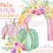 Boho Pumpkins Floral Rainbow Watercolor Clipart, Image PNG, Flowers ...