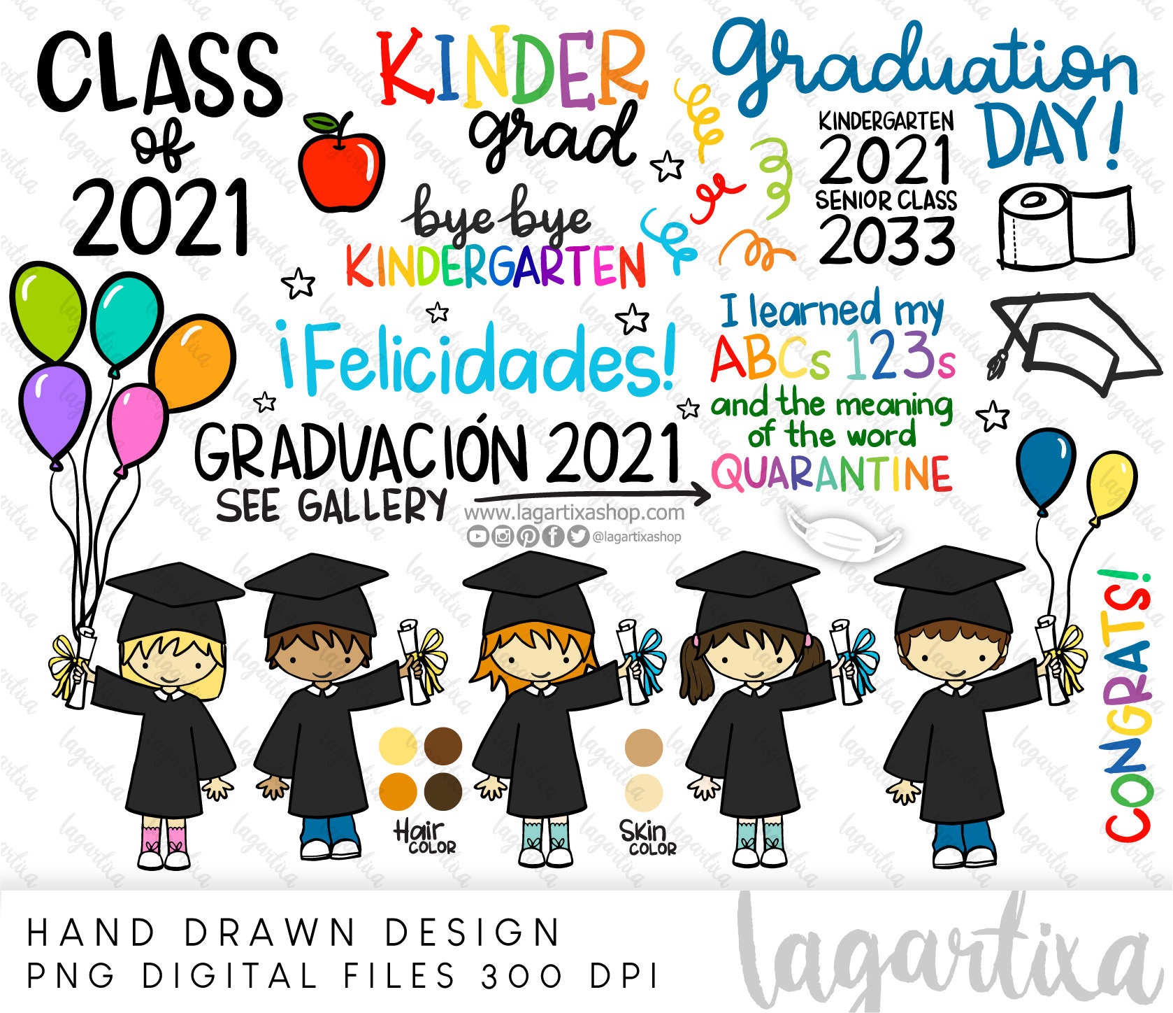 Graduation Sublimation girl blonde hair Graduation Clipart Pre-K PNG ...
