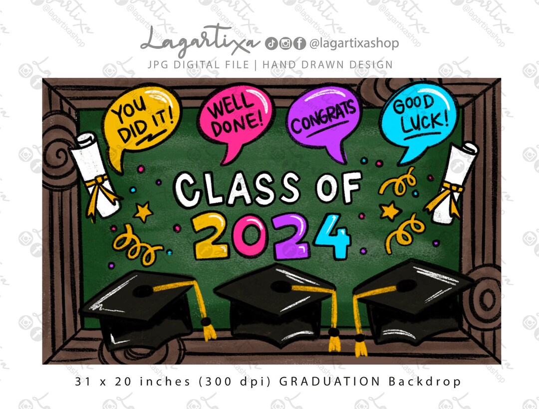 Graduation Class of 2024 Digital Backdrop 31 X 20 Inches 300 Dpi ...