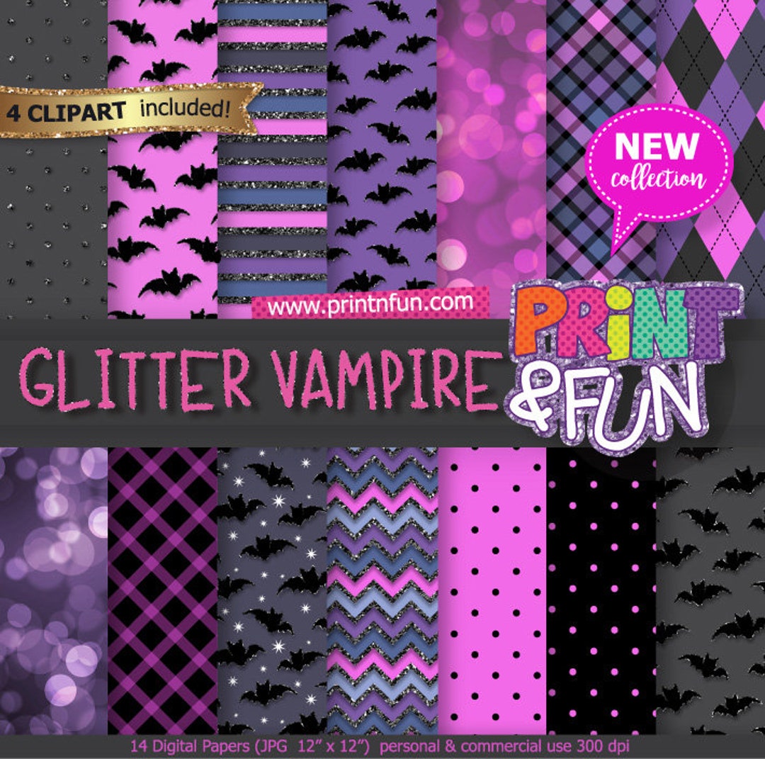 Vampire Halloween Witch Potion Digital Paper, Backgrounds, Patterns ...