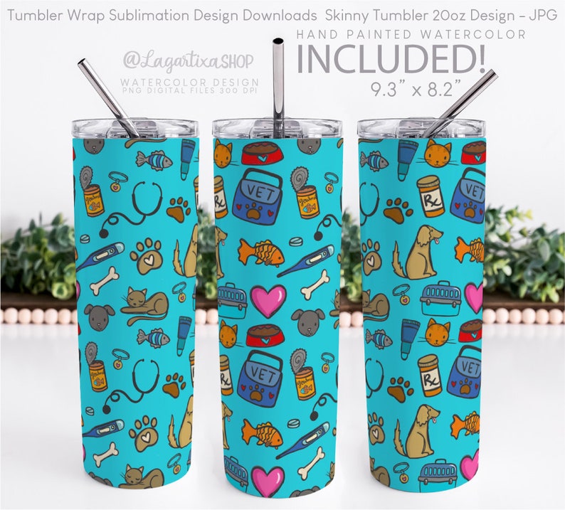 Vet Seamless Patterns Doogles Hand Drawn Digital File - Etsy