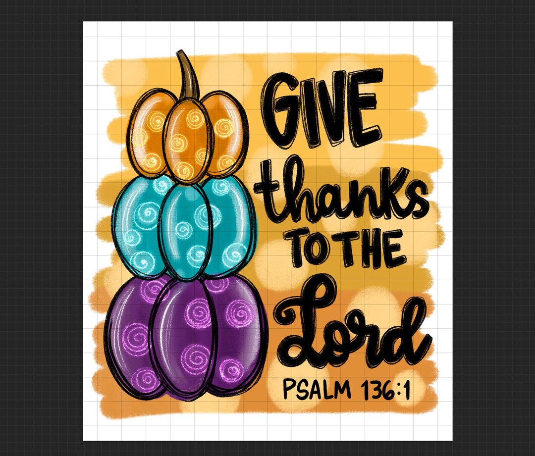 Fall Pumpkin Stak Psalm Sublimation Digital Download Hand Drawn Autumn ...