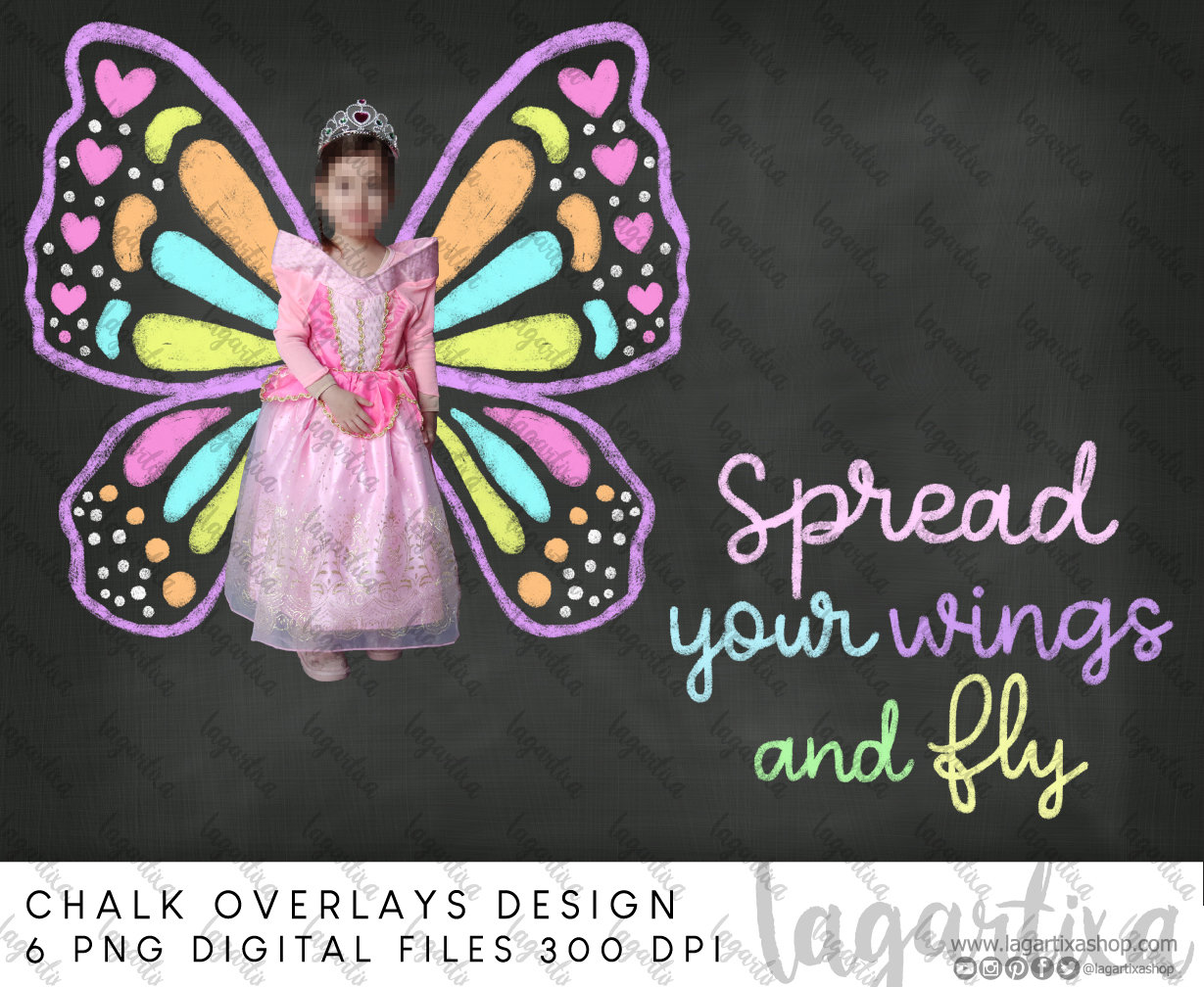 Alas de Mariposas Tiza Overlays de Gises para Fotografías - Etsy México