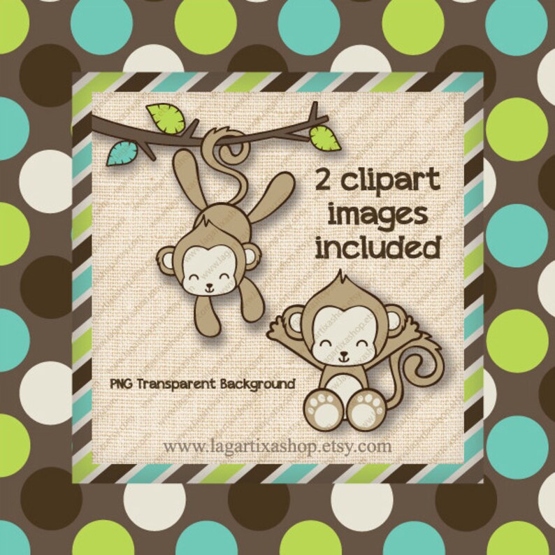 Monkey Digital Paper and Clipart for Create Party Printables - Etsy