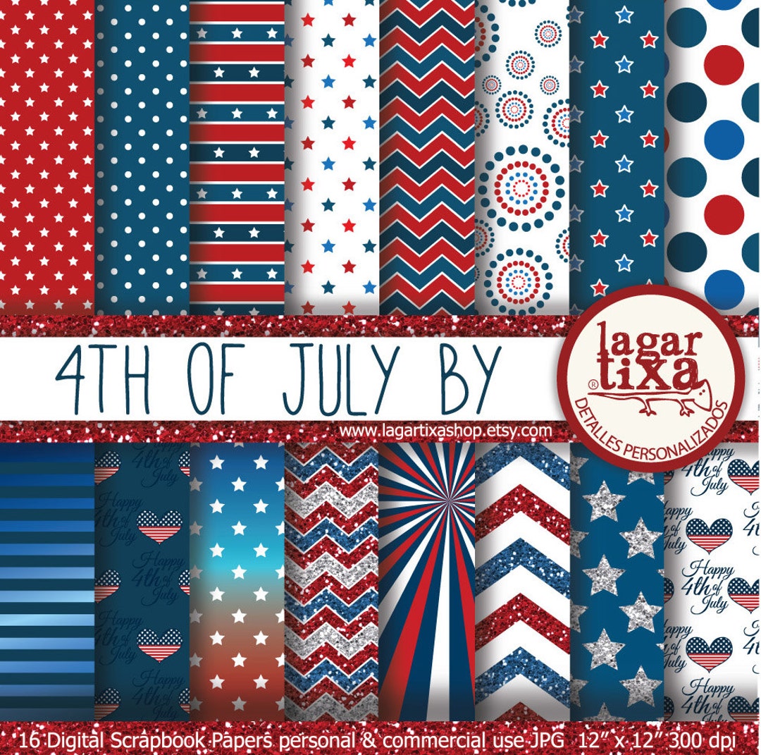 Patriotic Paper America Independence Day 4th of July Patriotic Digital ...