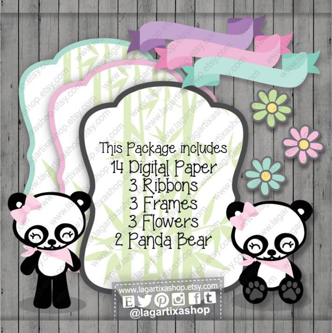 Pink Panda Bear Clip Art