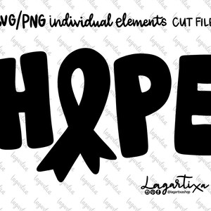 Archivo de Corte PNG svg vector liston Cancer Mama Sublimación HOPE ...