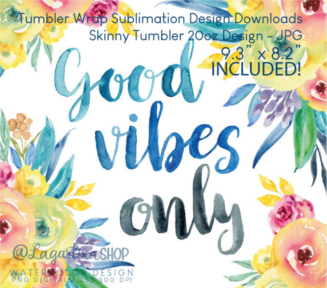 Good Vibes Only, Quote Wall Art Decor, Print, Watercolor and Lettering ...