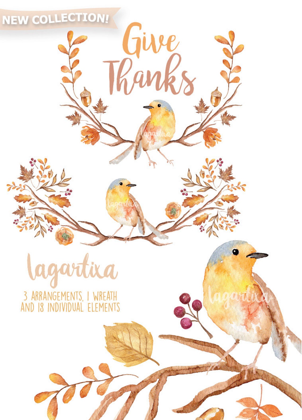 Autumn Leaves Watercolor Hand Painted Clip Art Fall Colors - Etsy