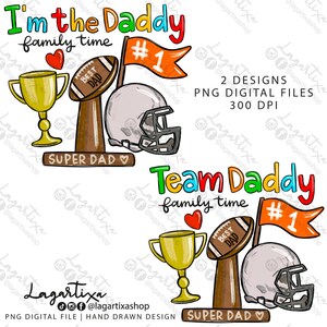 Father's Day Team Daddy American Football | T-shirt Design Chalk ART ...