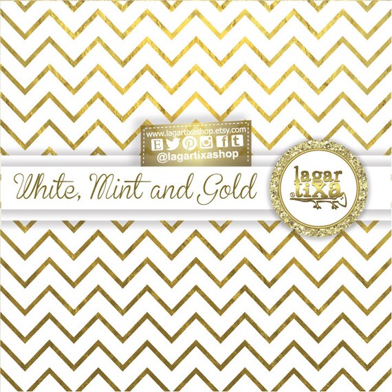 Gold And White Chevron Pattern