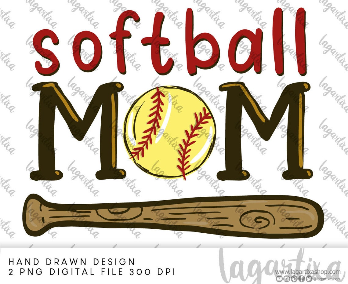 Softball MOM Cheers Team Ball Design Art PNG Sublimation - Etsy