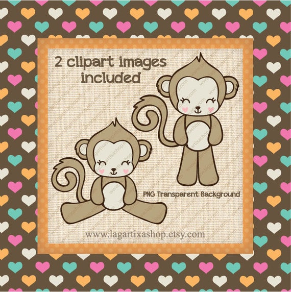 Baby Shower Girl Monkey Cartoon