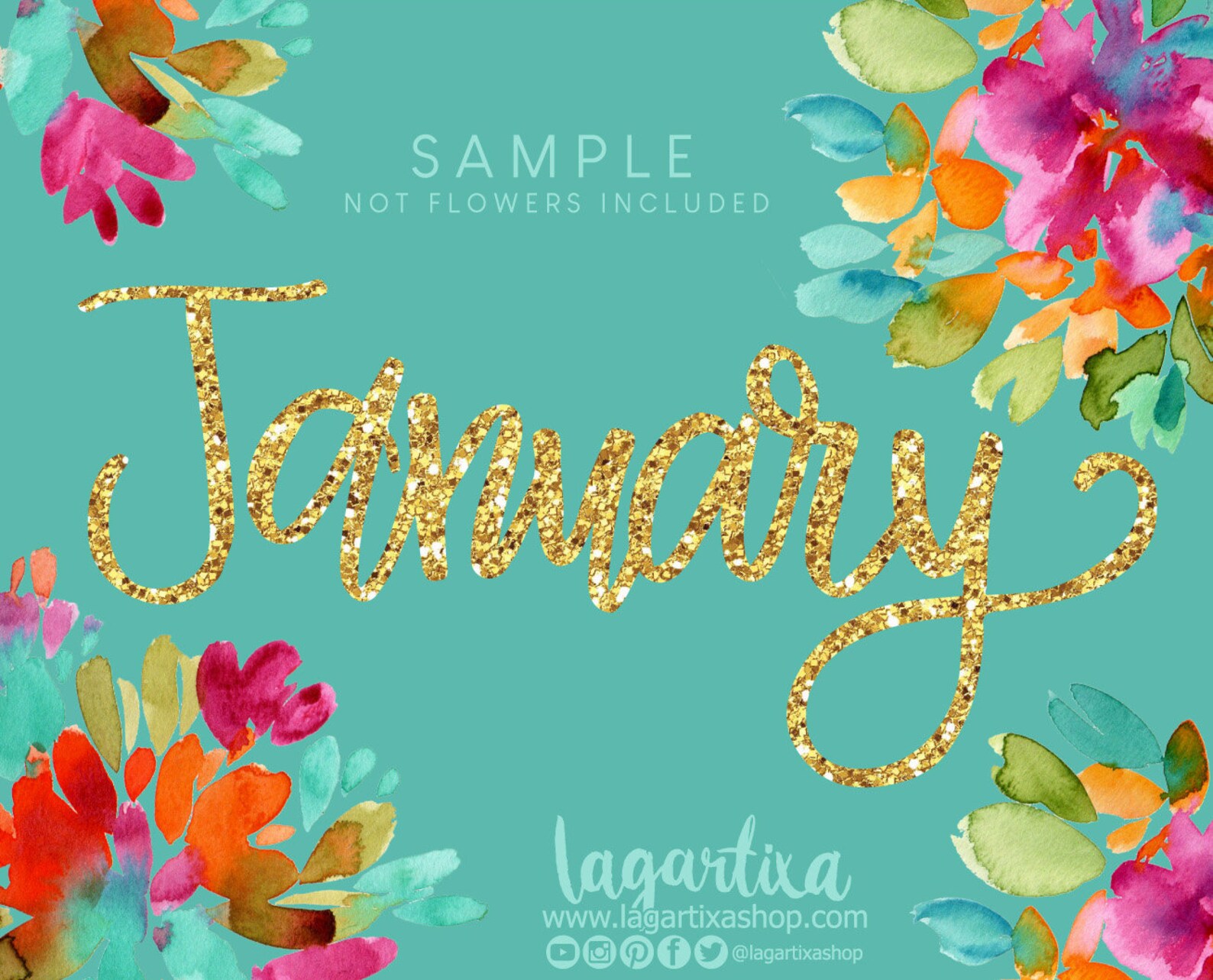 Digital Stickers PNG Months of the Year Gold Glitter - Etsy