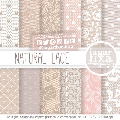 Floral Digital Paper Scrapbook Paper 12x12 Inch Premade Pages | Etsy