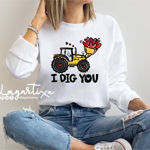 Valentine's Sublimation I Dig You Tractor Love | Boy T-shirt Design ...