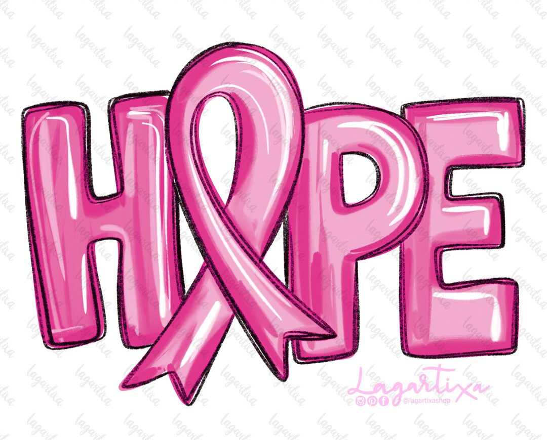 HOPE Breast Cancer Awareness Sublimation Doodles Letters October PNG ...
