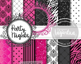 Hot Pink Black Polka - Etsy