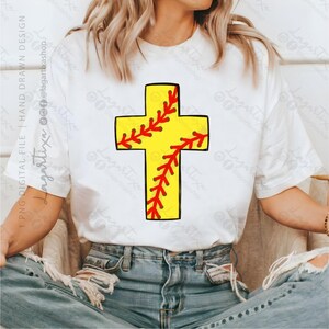 Baseball and Softball Christian Cross | Sport | Digital Files PNG Hand ...