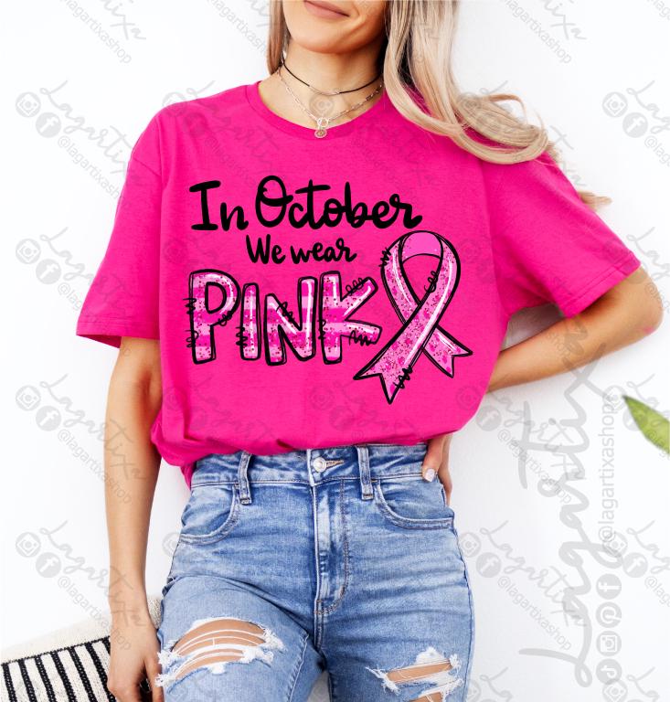 October is PINK Breast Cancer Awareness Design | Digital File PNG | We ...