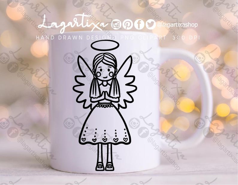 First Holy Communion Girls, Cute Angels Praying, Hand Drawn, Doodles ...
