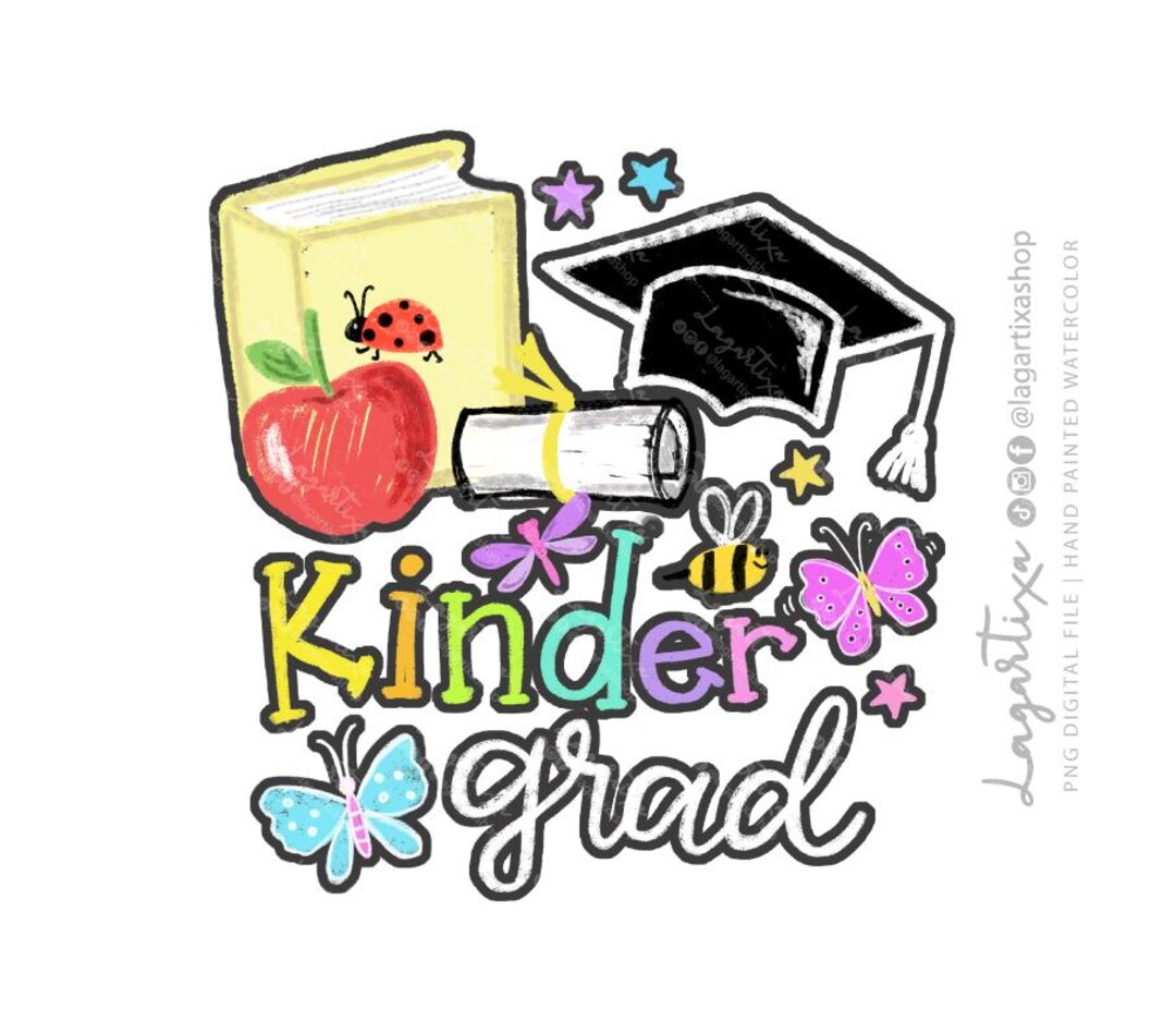 Kinder Graduation Bugs Butterflies, Ladybug, Apple, Chalk Art PNG ...