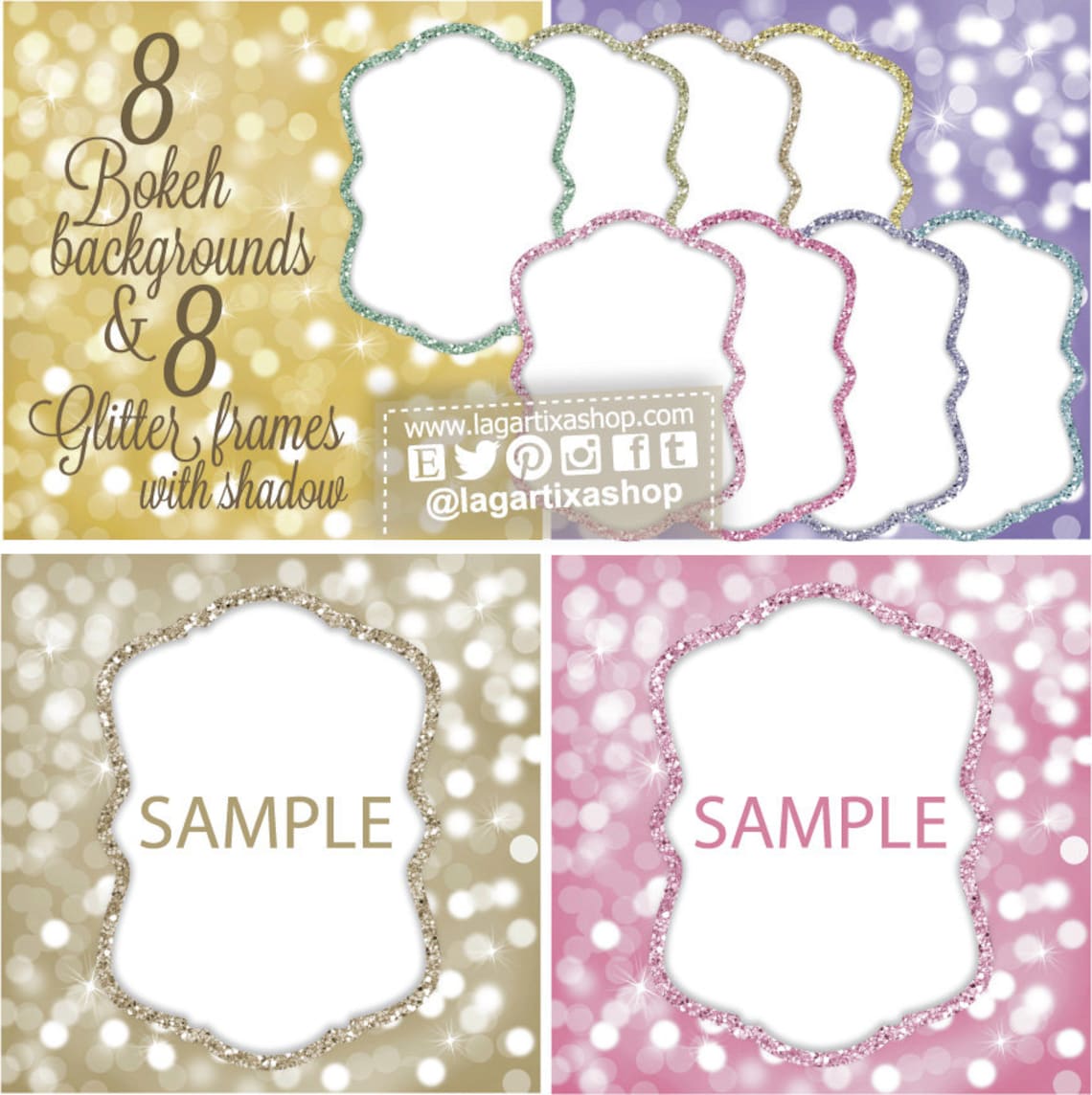 Gold Digital Paper Bokeh Patterns Backgrounds & Glitter Frames - Etsy